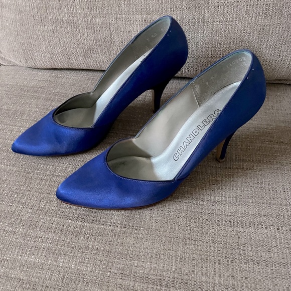 Shoes | Vintage Royal Blue Satin Pumps From 1988 | Poshmark